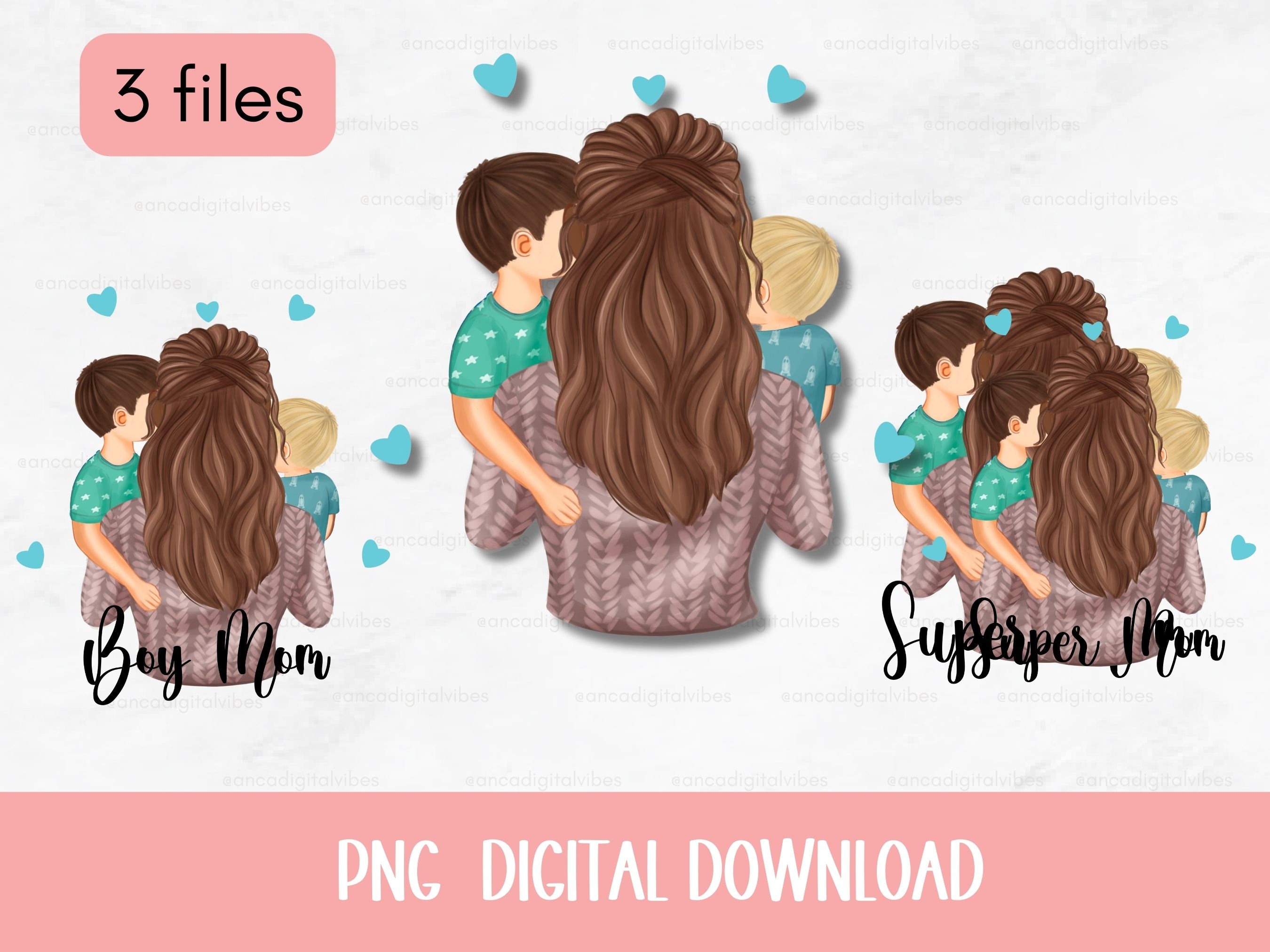 Mom of Boys-boy Mom-mothers Day Gift Mom of Boy-mama Clipart Boys ...