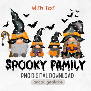 Spooky Gnome Bundle Png, Halloween Gnome , Halloween Ffamily Clipart ...