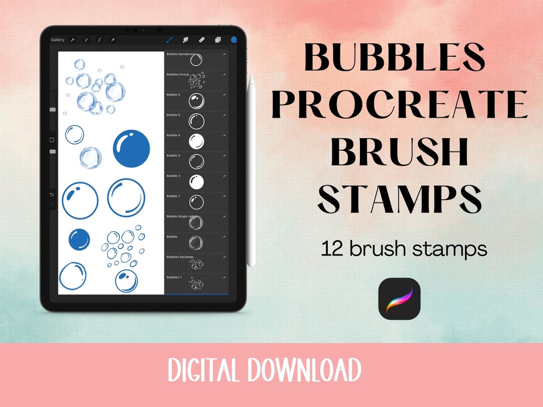Bubbles Stamps Brushes Procreate - Procreate Stamps Set - Bubble Stamp ...