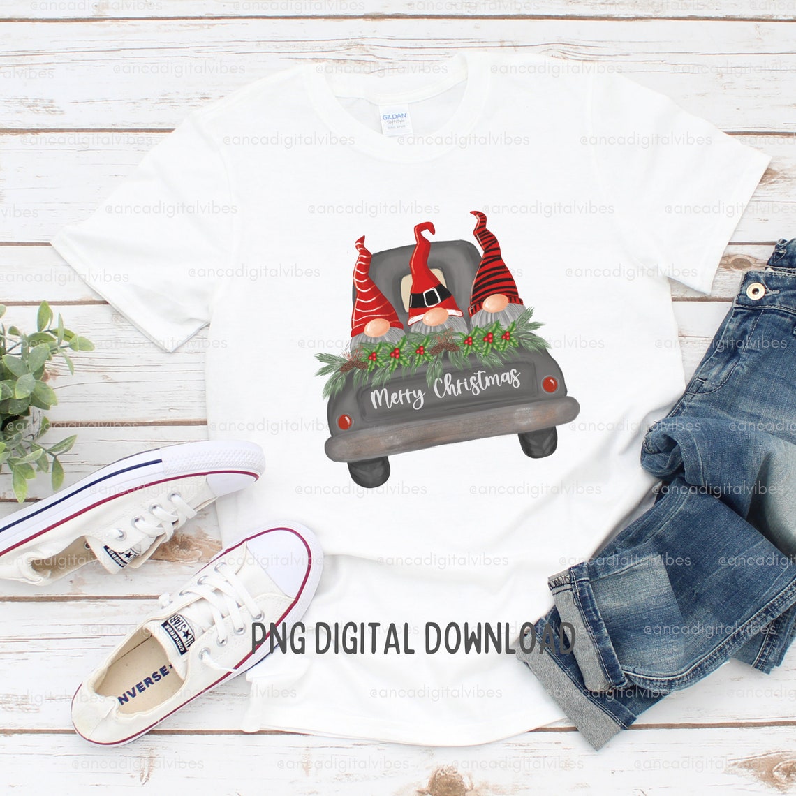 Merry Christmas Gnome on the Car PNG, Waterslide Images, Gnome Image ...