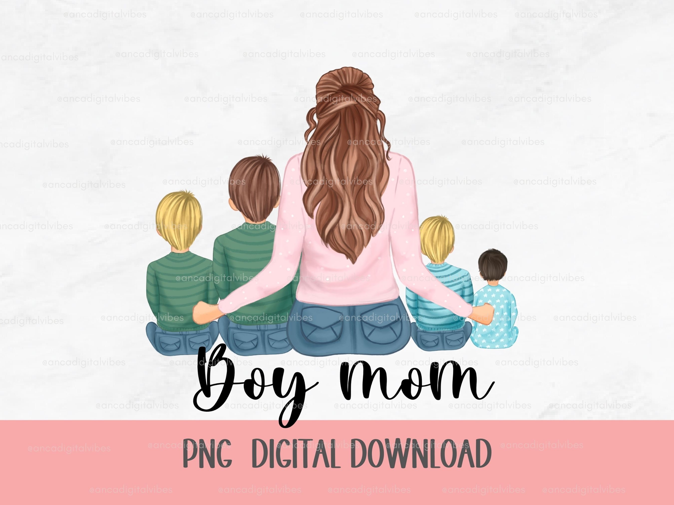 Mom of 4 Boys Mom of Twins -3 Boys Mama-mothers Day Gift- Mom of Boys ...