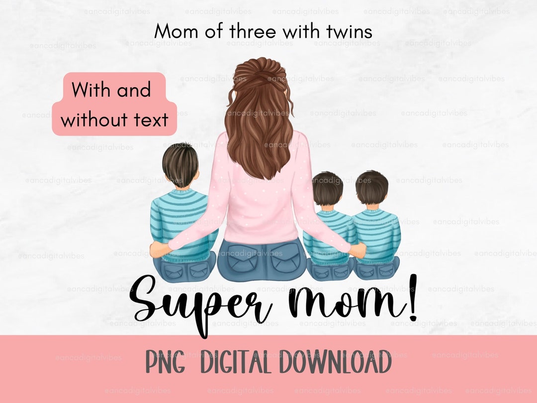 Mom of 3 Boys Mom of Twins -3 Boys Mama-mothers Day Gift- Mom of Boys ...