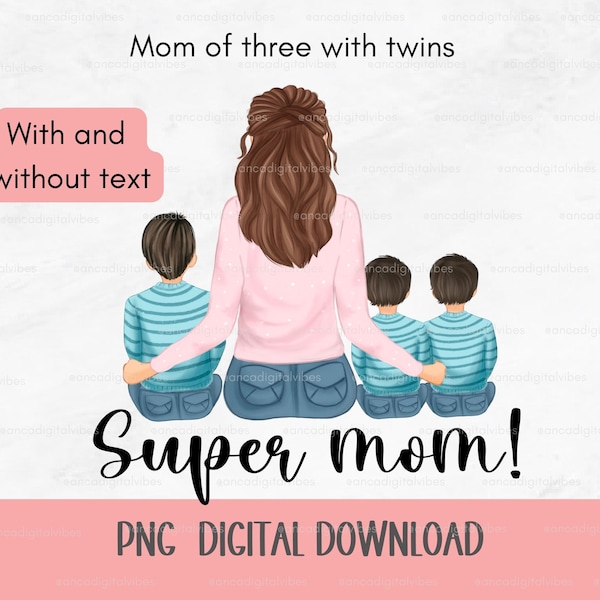 Mom and 3 Boys Svg - Etsy