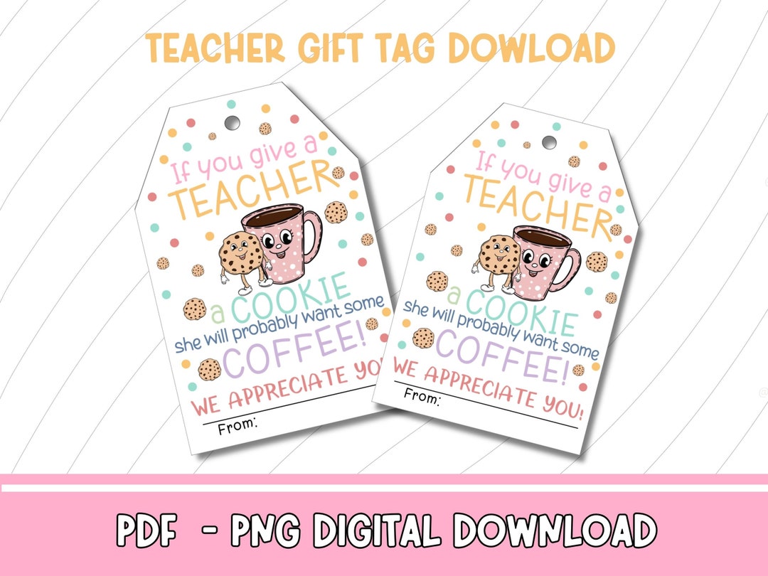 Valentine Teacher Gift Tags, Teacher Appreciation Printable , DIY ...