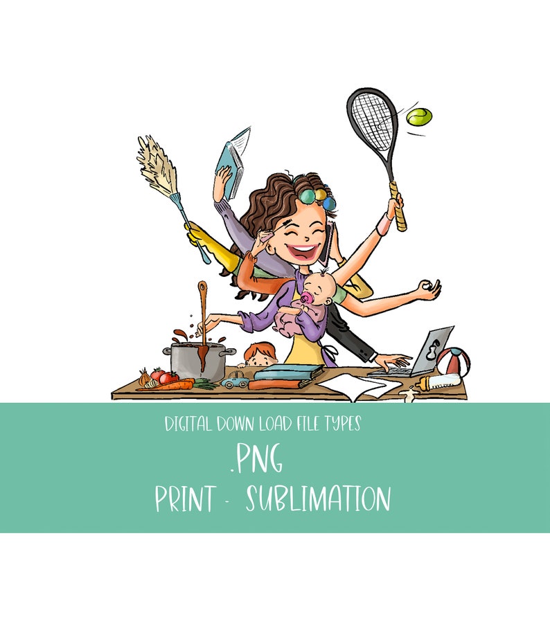 Mama Multitasking Clipart-super Mom-gift for Mum-sublimation Designs ...