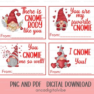 Gnome Printable Valentine Cards, Printable Valentine Card, My Favorite ...