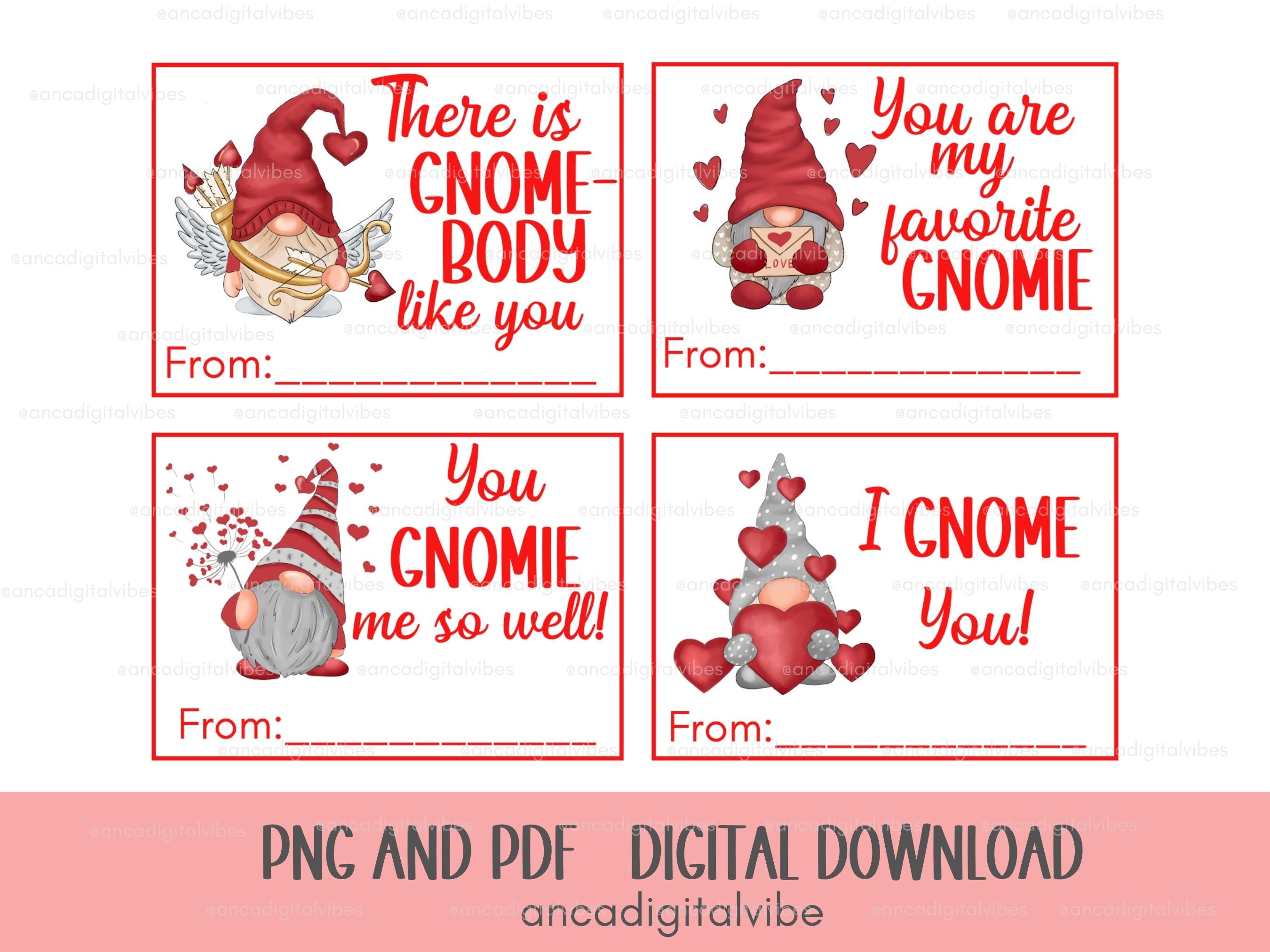 Gnome Printable Valentine Cards, Printable Valentine Card, My Favorite ...
