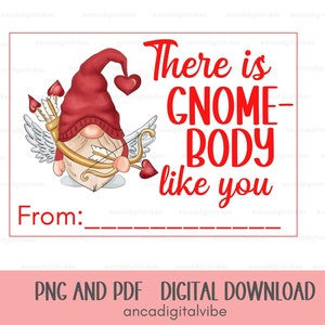 Gnome Printable Valentine Cards, Printable Valentine Card, My Favorite ...