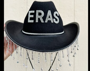 White Diamond Cowboy Hat With Double Rhinestone - Etsy