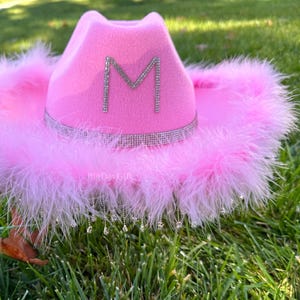 Customizable Diamond Fringe Cowboy Hat Cowgirl Hat With Feather, Letter ...
