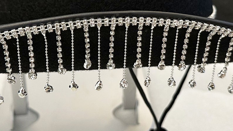 White Diamond Cowboy Hat With Double Rhinestone - Etsy