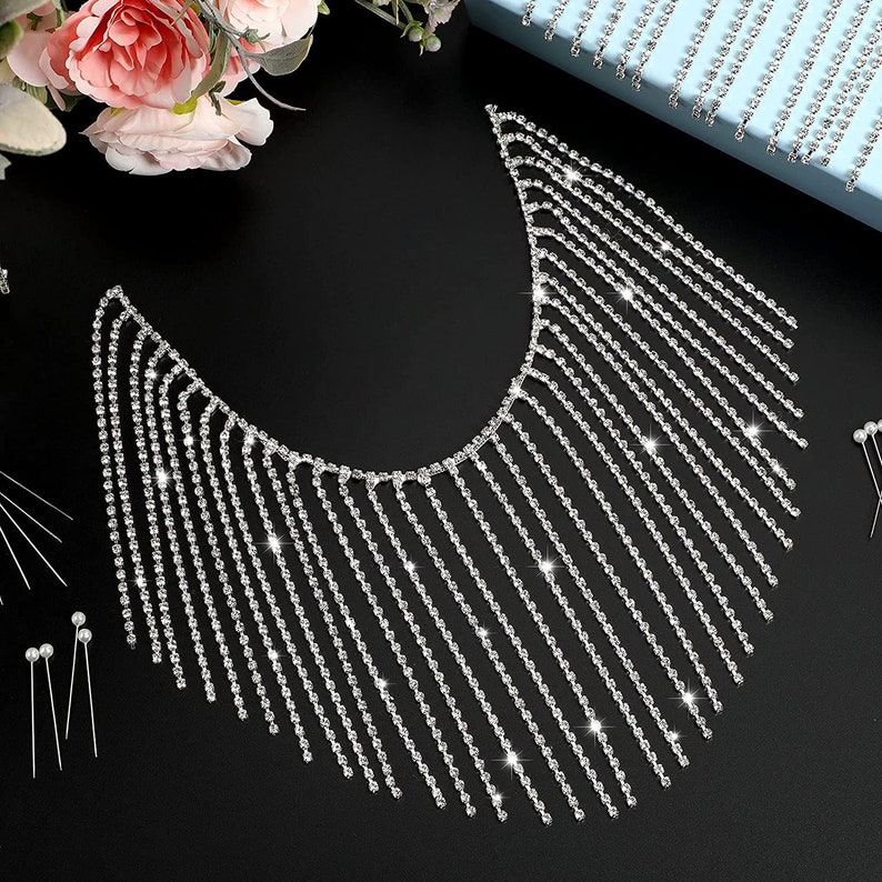 Rhinestone Fringe Trim Rhinestone Tassel Chaindiamond Fringe - Etsy