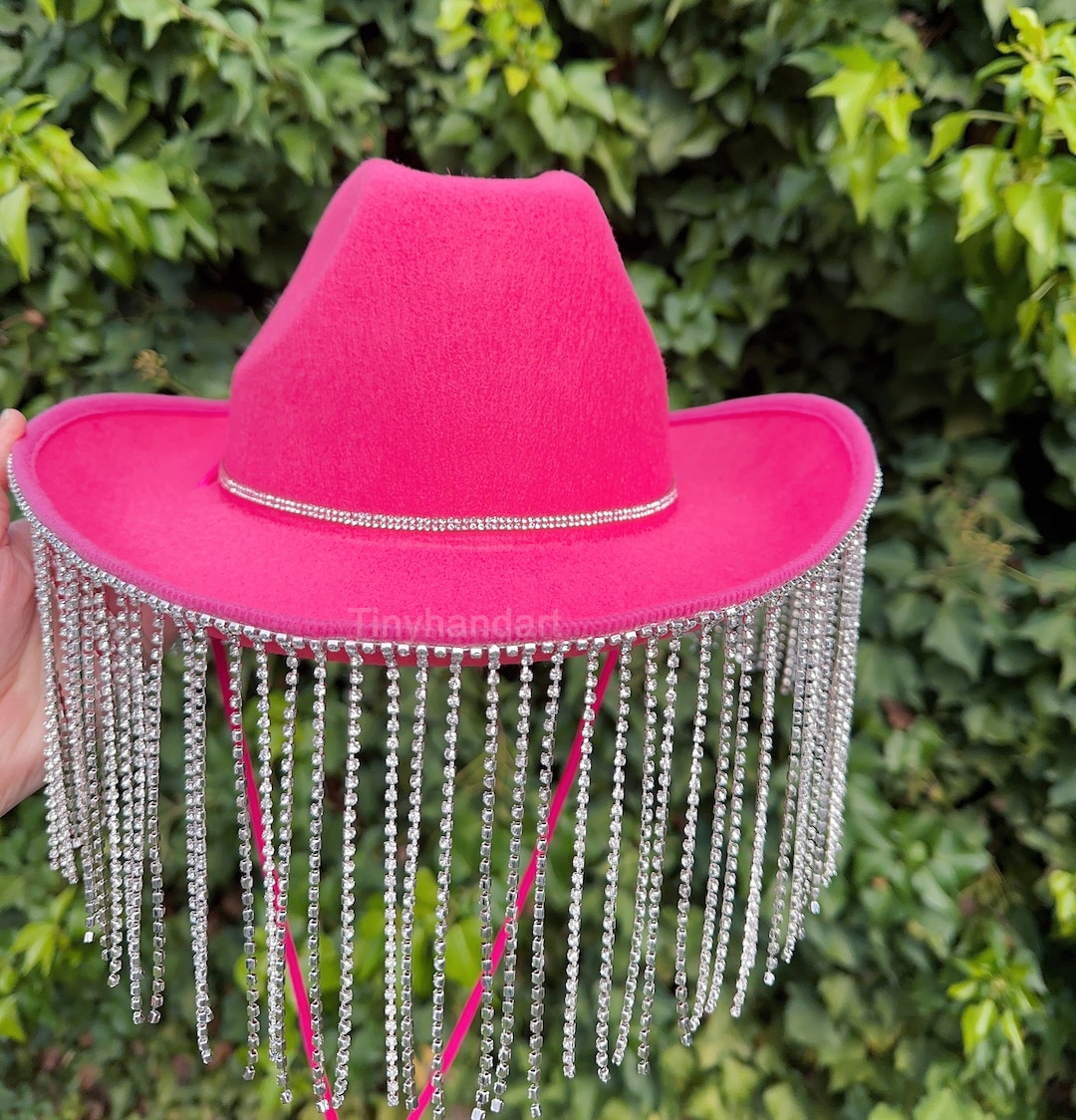 Hot Pink Diamond Cowboy Hat With Double Rhinestone - Etsy