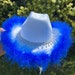 White Diamond Cowboy Hat With Rhinestone Fringe Band,bachelorette Bride ...
