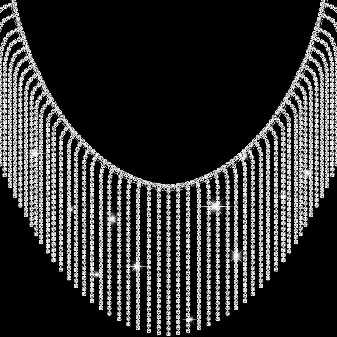 Rhinestone Fringe Trim Rhinestone Tassel Chaindiamond Fringe - Etsy