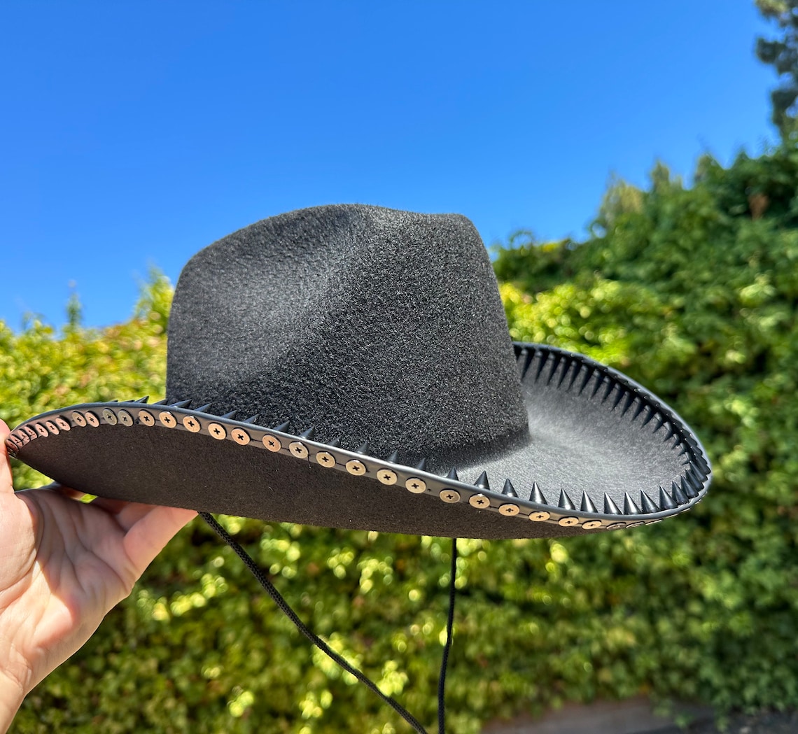 Spike Studded Cowboy Hat | Cowgirl Hat | Western Hat | Punk Hat | Funky ...
