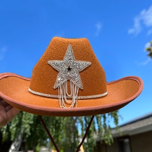 Super Star Cowboy Hat With Rhinestone Fringe,black Cowboy Hat, Wedding ...