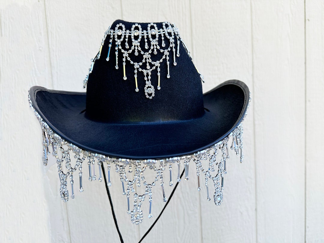 Rhinestone Fringe Cowboy Hat Birthdays, Bachelorette Party, Country ...