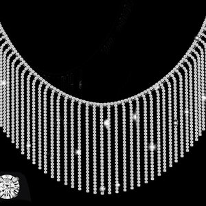 Rhinestone Fringe Trim, Rhinestone Tassel Chain, Diamond Fringe - Etsy