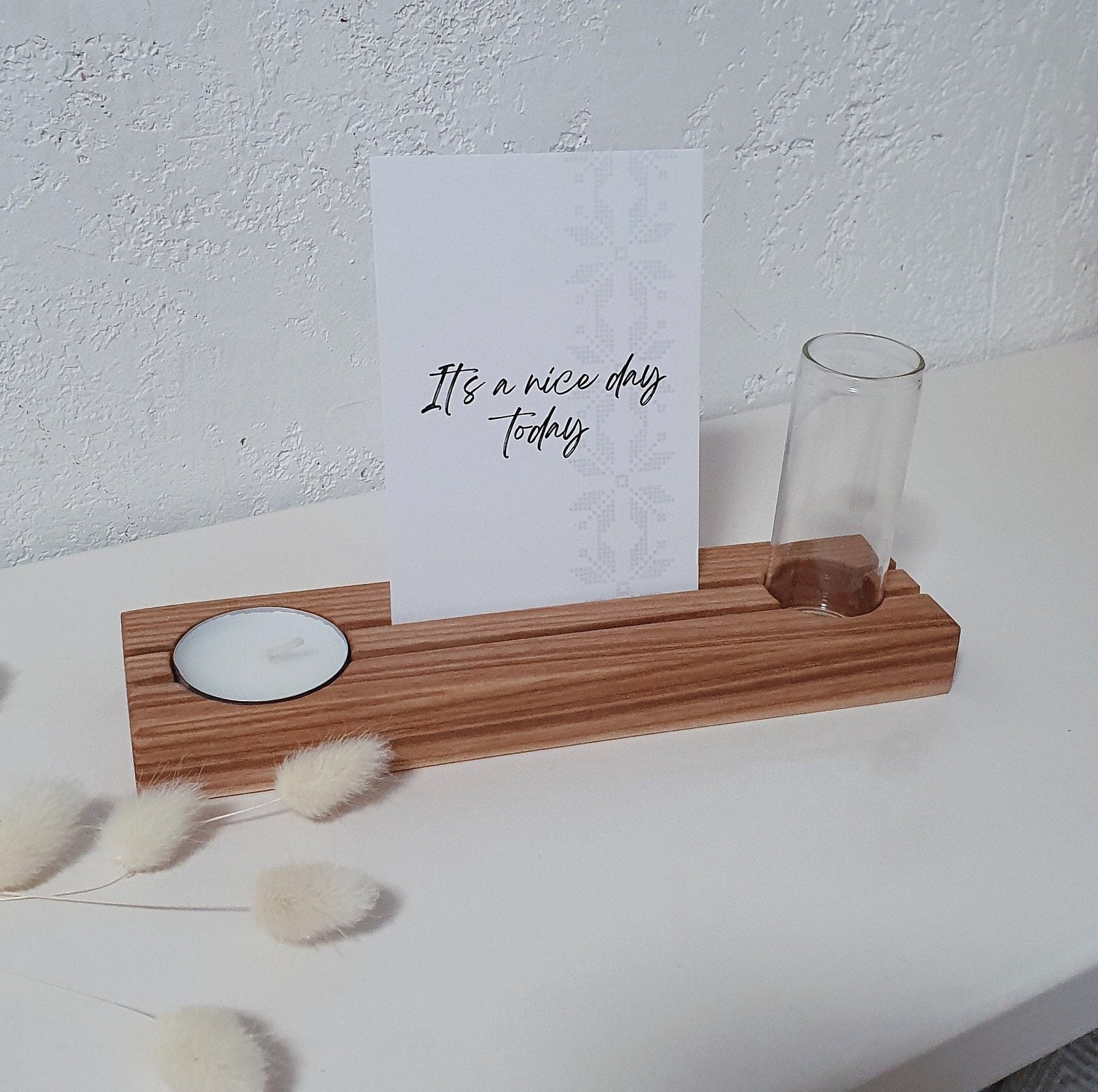 Tabletop Wooden Photo Holder, Card Holder, Photo Stand With Vase - Etsy