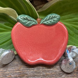 Apple Spoon Rest, Tea Bag Holder, Paper Clip Dish for Teacher. End of ...