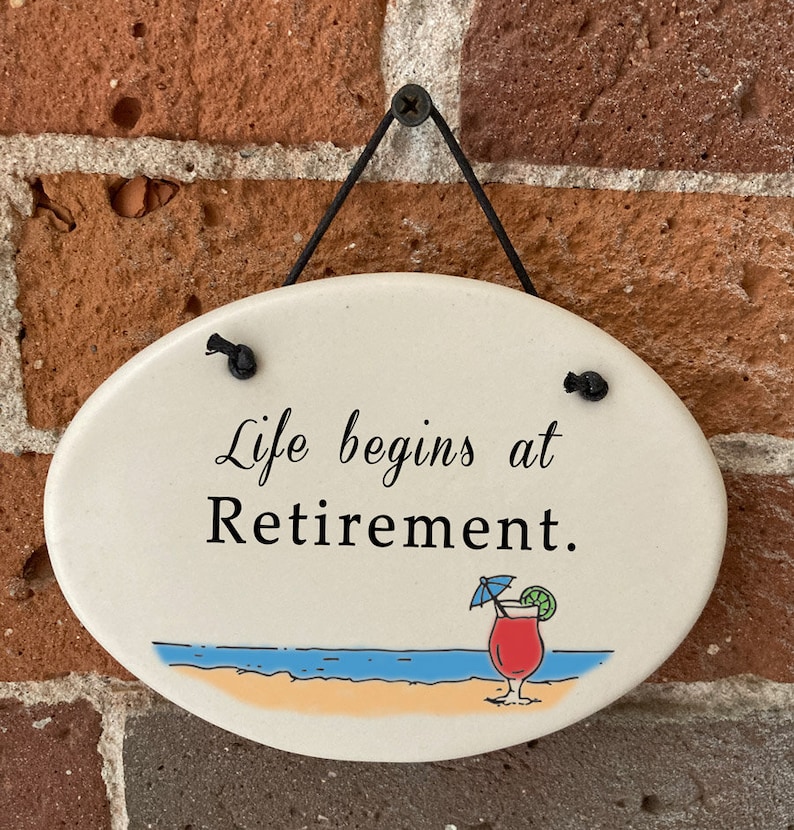 Life Begins at Retirement/ Retirement Gift/ Coastal Retirement Gift ...