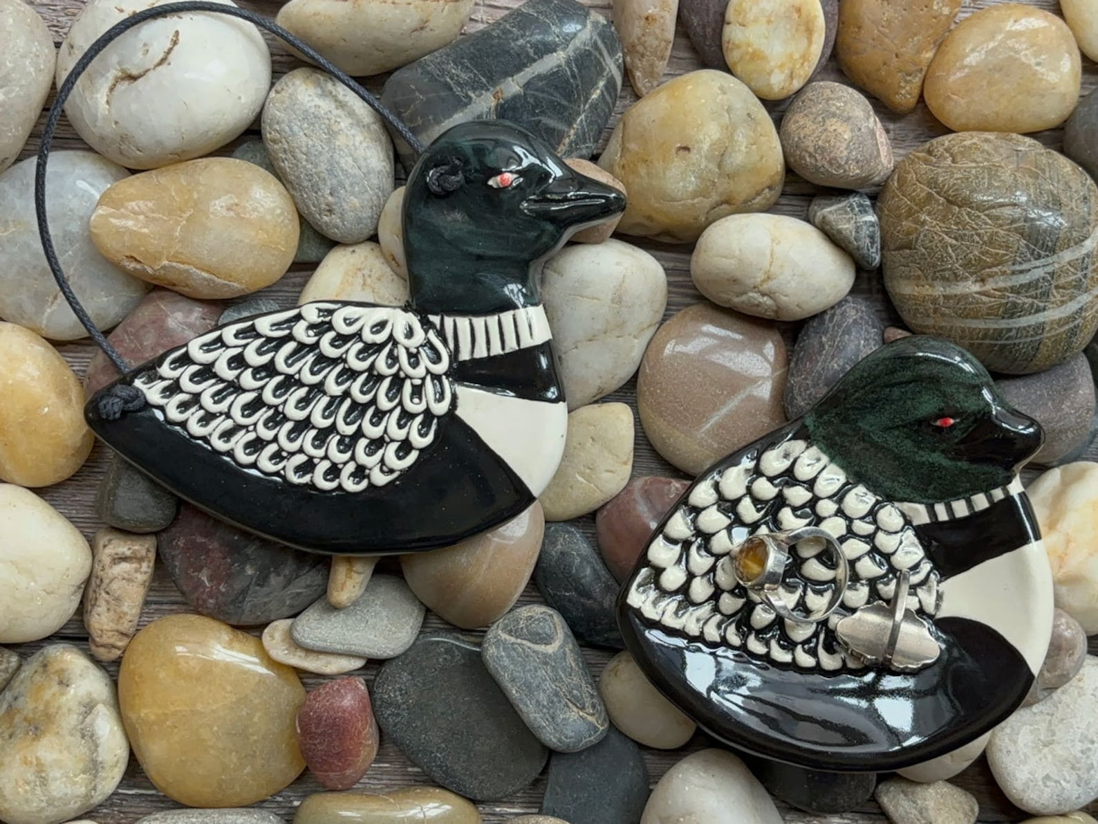 Ceramic Loon Teabag Rest, Loon Spoon Rest, Christmas Ornament ...