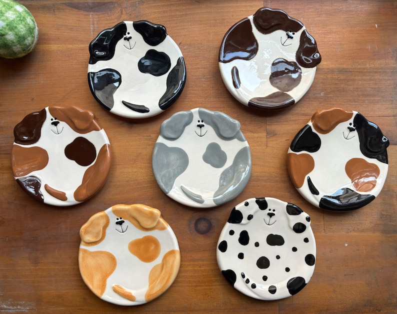 Ceramic Spotted Dog Spoon Rest, Tea Bag Holder, or Soap Dish for the ...