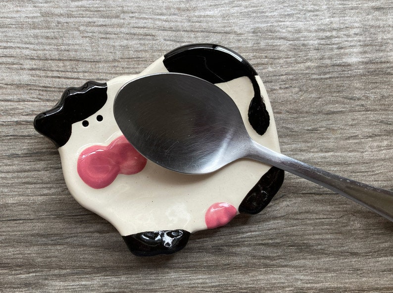 Cow Tea Bag Holder, Cow Spoon Rest, Cow Ring Dish, Cow Coffee Spoon ...