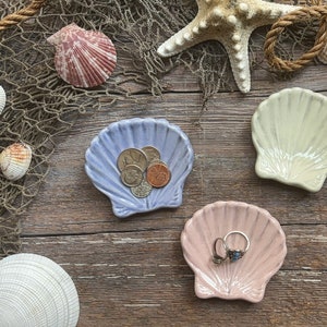 Ceramic Sea Shell Spoon Rest, Tea Bag Holder, Soap Dish or Seashell ...