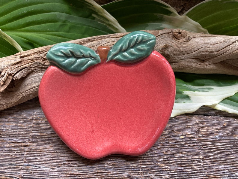 Apple Spoon Rest, Tea Bag Holder, Paper Clip Dish for Teacher. End of ...