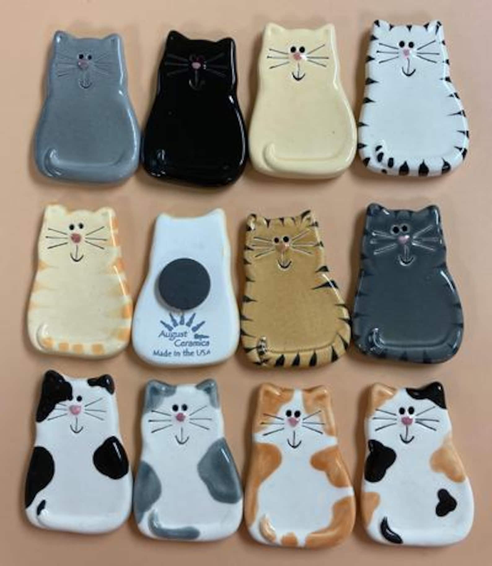 Ceramic Cat Magnets Tabby, Bengal, American Shorthair, Striped Tabby ...