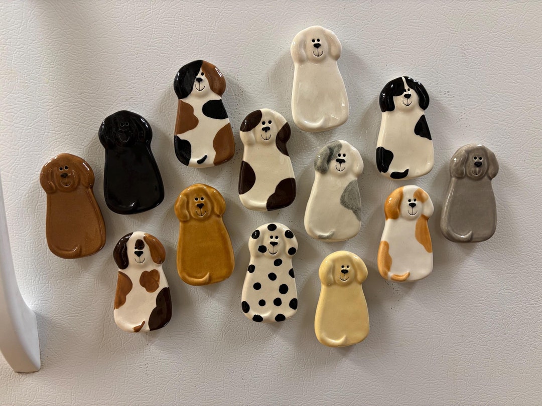 Ceramic Dog Magnet Labrador, Retriever, Pitbull, Doodle, Terrier, Great ...