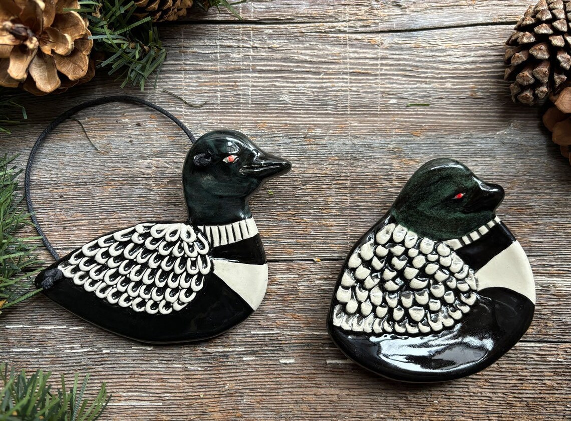 Ceramic Loon Teabag Rest, Loon Spoon Rest, Christmas Ornament ...