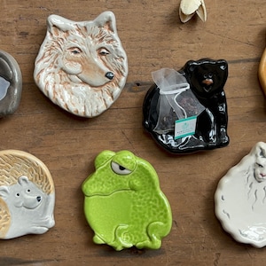 Cute Animal Dishes- Wolf, Sloth, Black Bear, Moose, Hedgehog, Frog ...