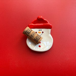 Snowman Teabag Holder. Snowman Spoon Rest for Festive Holiday Decor ...