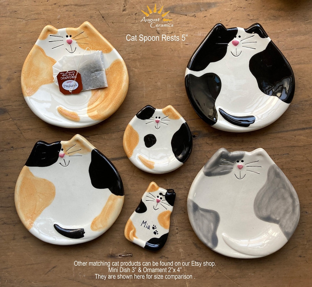 Calico Cat Spoon Rest and Spotted Cat Spoon Rest. These Spotted and ...