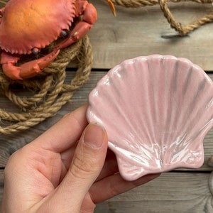 Ceramic Sea Shell Spoon Rest, Tea Bag Holder, Soap Dish or Seashell ...