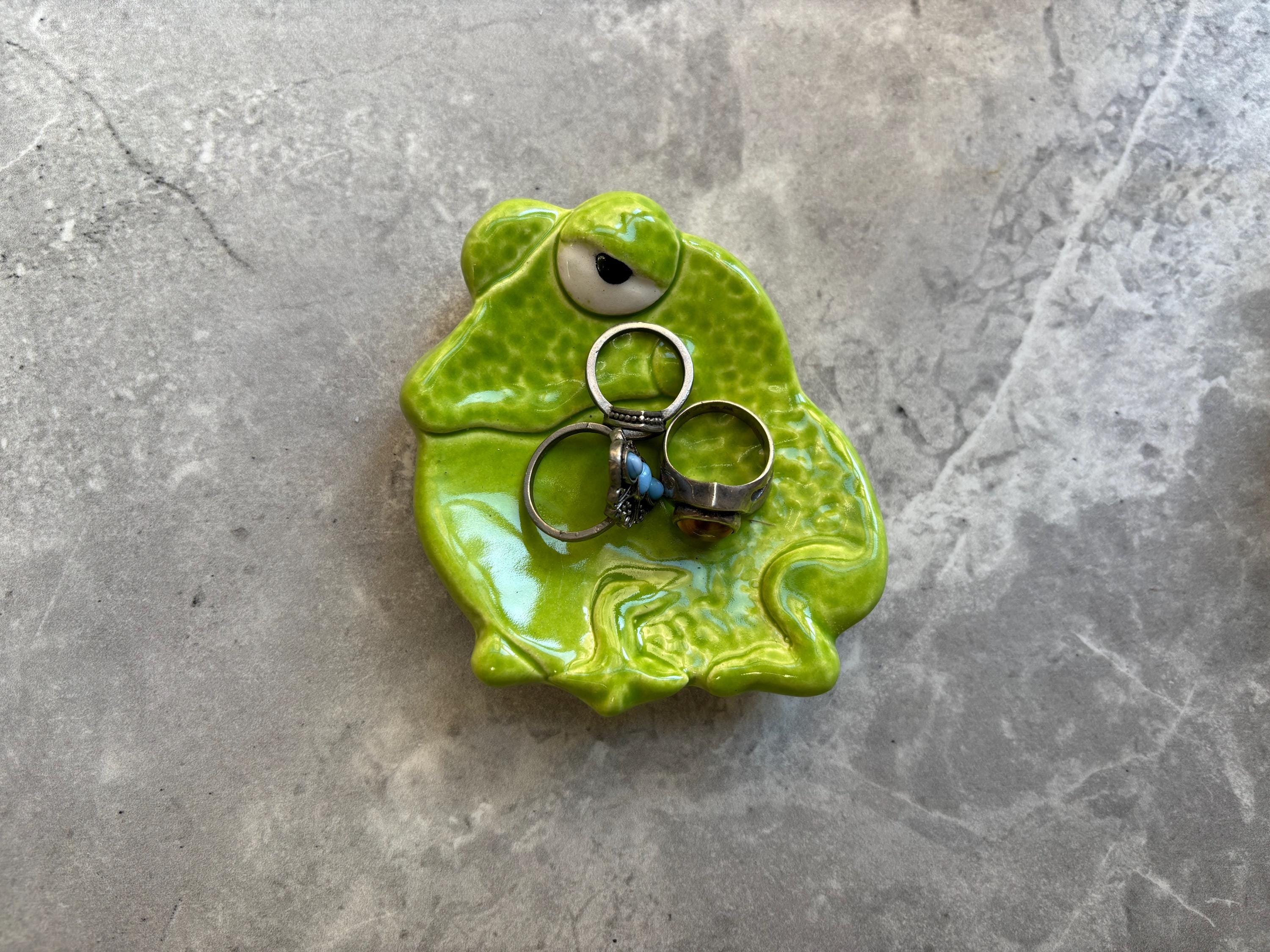 Ceramic Frog Dish, Handmade Frog Spoon Rest for the Kitchen, Frog Tea ...