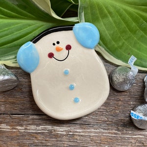 Snowman Teabag Holder. Snowman Spoon Rest for Festive Holiday Decor ...