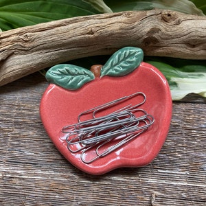 Apple Spoon Rest, Tea Bag Holder, Paper Clip Dish for Teacher. End of ...