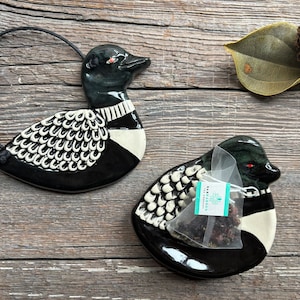Ceramic Loon Teabag Rest, Loon Spoon Rest, Christmas Ornament ...
