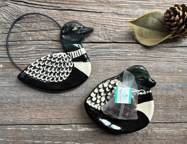 Ceramic Loon Teabag Rest, Loon Spoon Rest, Christmas Ornament ...