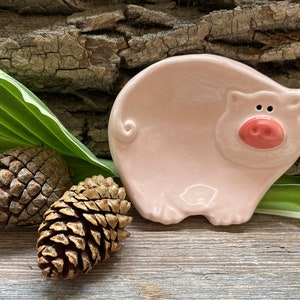 Pig Spoon Rest, Pig Tea Bag Holder, Pig Ring Dish, Pig Coffee Spoon ...