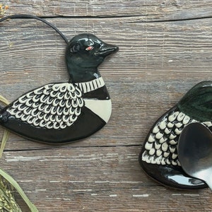 Ceramic Loon Teabag Rest, Loon Spoon Rest, Christmas Ornament ...