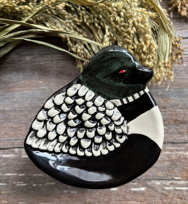 Ceramic Loon Teabag Rest, Loon Spoon Rest, Christmas Ornament ...