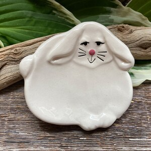 Ceramic Bunny Rabbit Dish, Bunny Teabag Holder, Bunny Spoon Rest. Bunny ...
