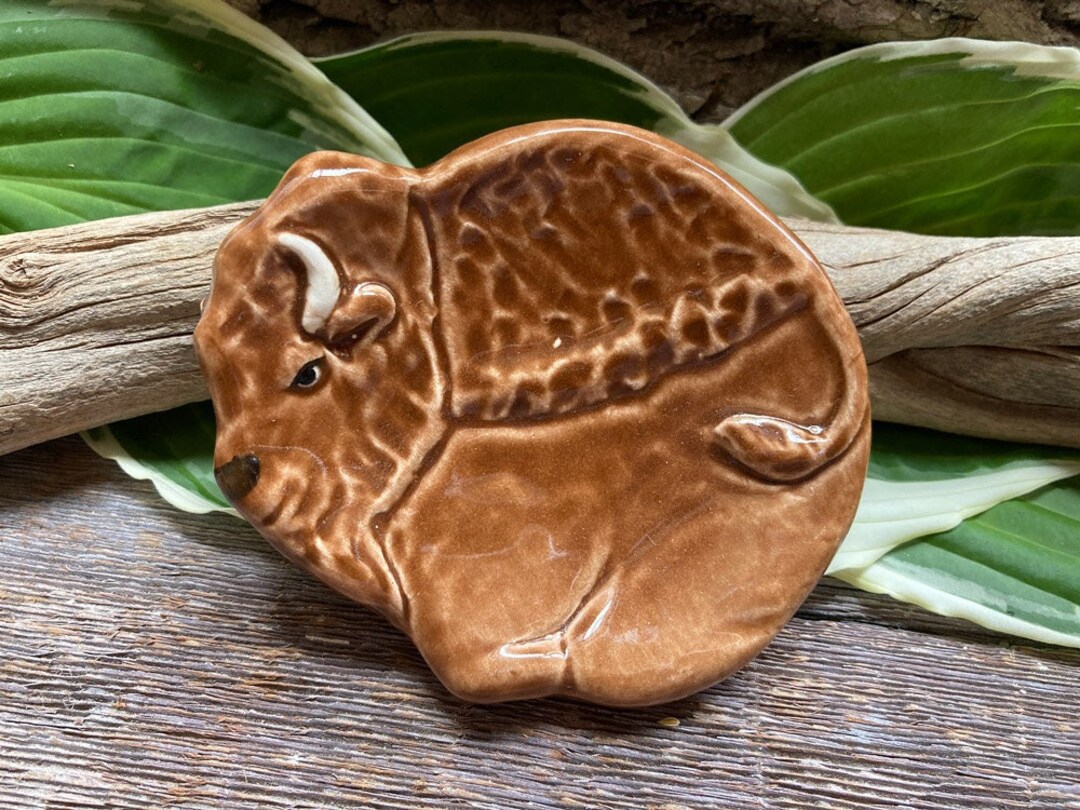 Buffalo Dish, Handmade Ceramic Buffalo Spoon Rest, Tea Bag Holder, Soap ...
