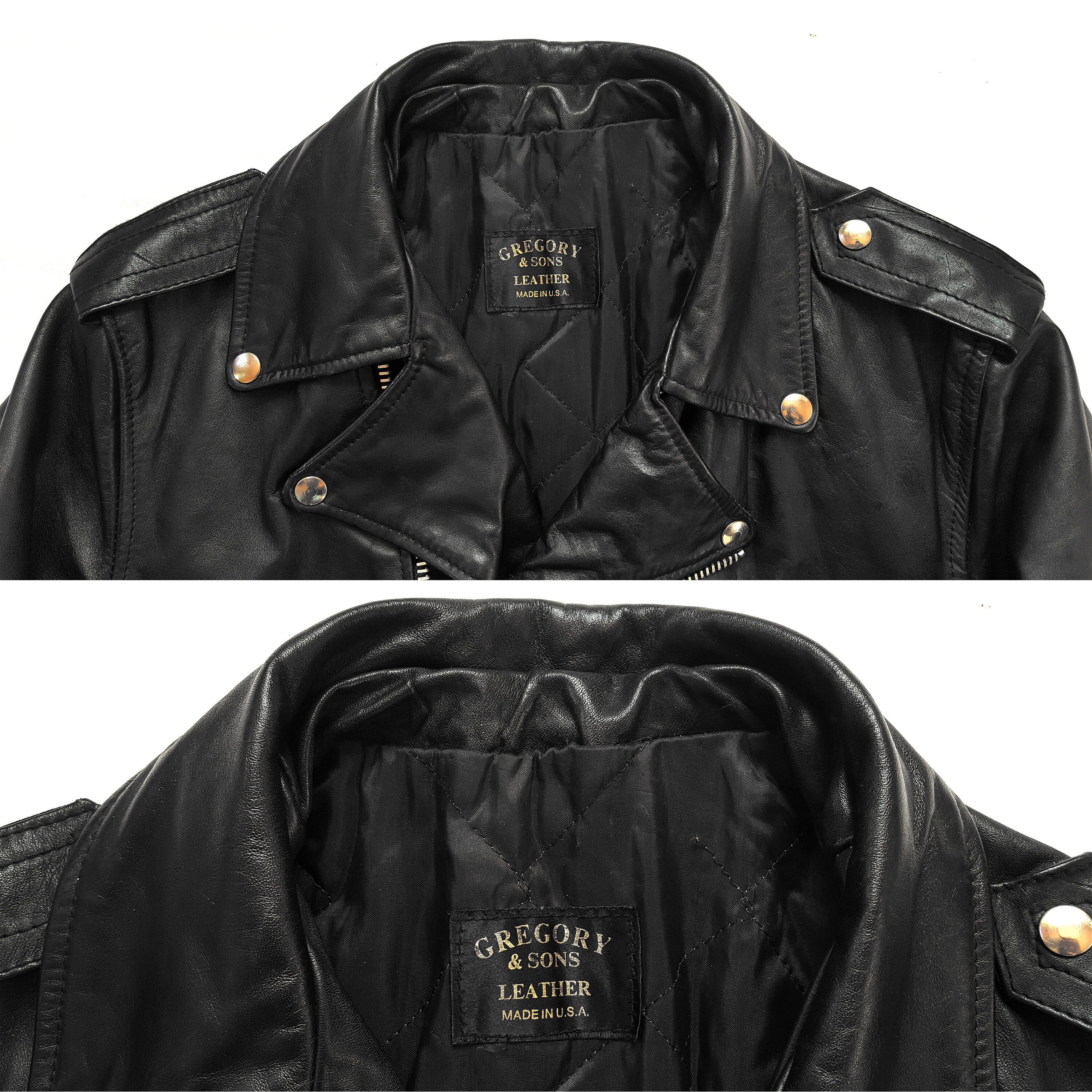 Very Rare Vintage 80s Gregory & Sons Leather Motorcycle Perfecto Jacket ...