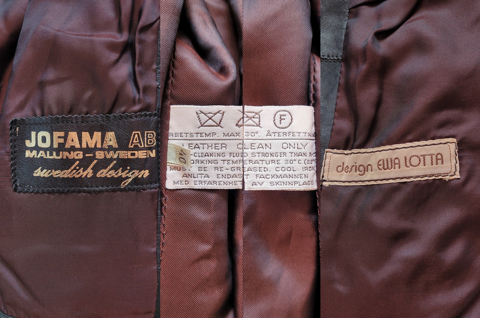 Original Rare Vintage 70s Jofama Design Ewa Lotta Cropped Leather ...